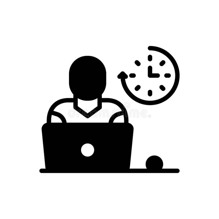 Black Solid Icon for Frequent, Work and Employee Stock Vector ...