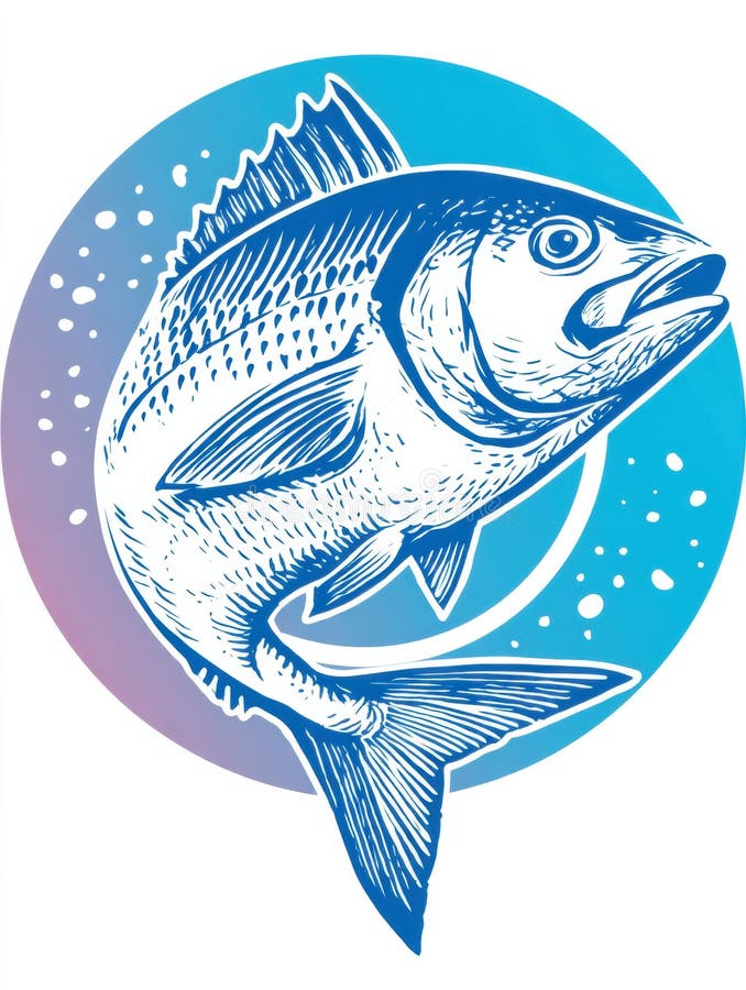 Icon of Fresh Fish Designed with a Circular Space for Price Display ...