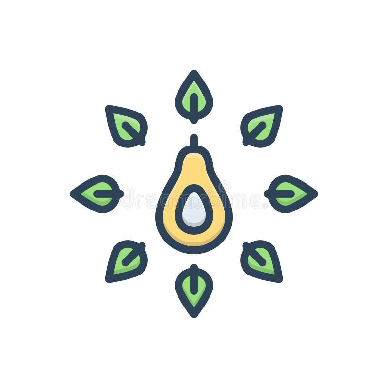 Color Illustration Icon for Fresh, Fruit and Natural Stock Illustration ...