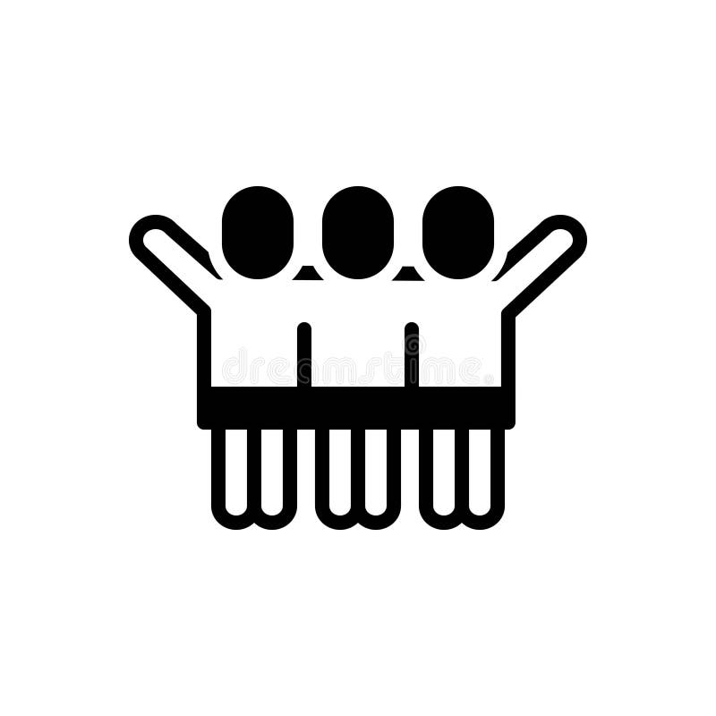 Black Solid Icon for Friend, Best and Ally Stock Vector - Illustration ...