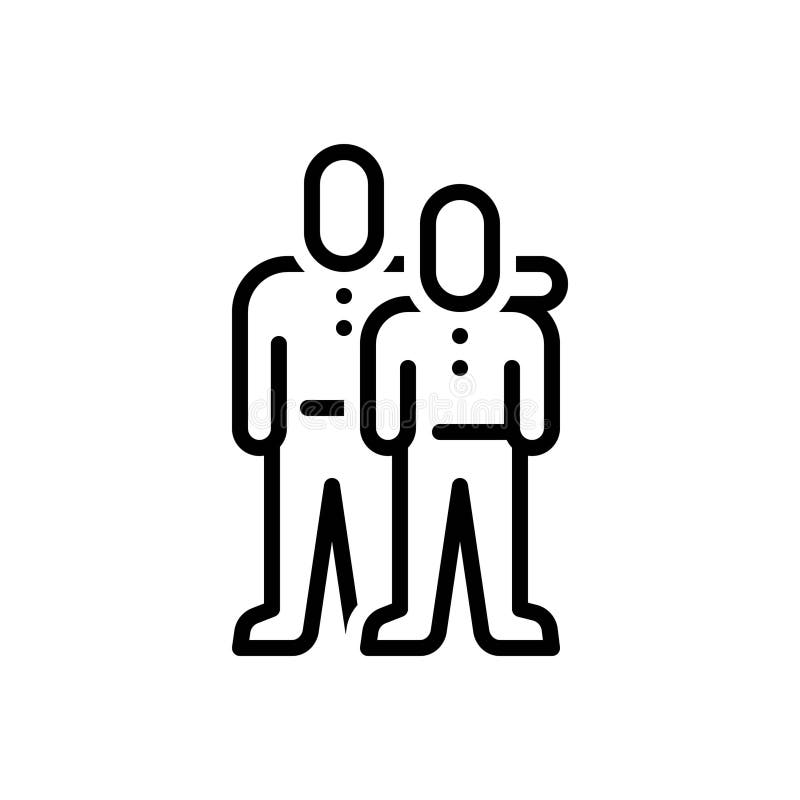 Black Line Icon for Friendship, Compadre and Chum Stock Illustration ...