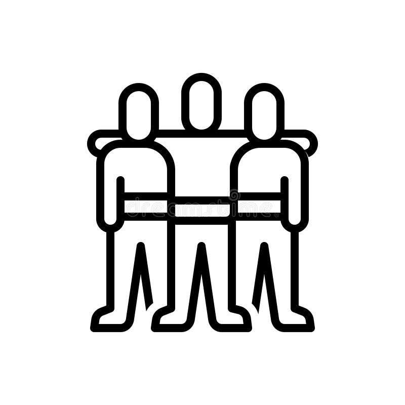 Black Line Icon for Friendship, Comrade and Fellow Stock Illustration ...
