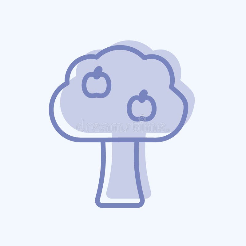 Icon Fruit Tree. Suitable for Garden Symbol. Two Tone Style. Simple ...