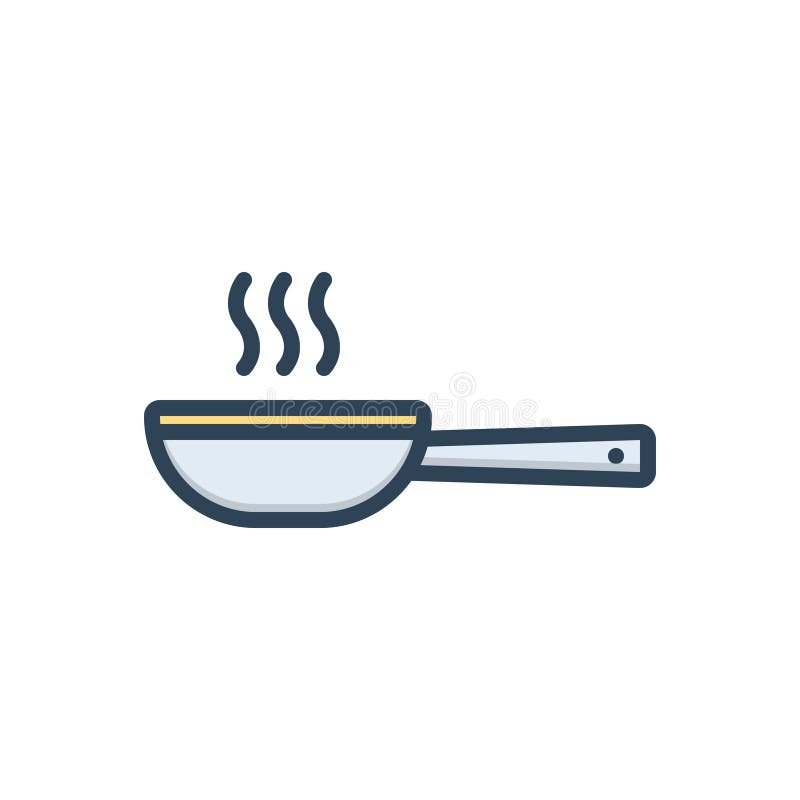 Color Illustration Icon for Frying Pan, Dripping and Skillet Stock ...
