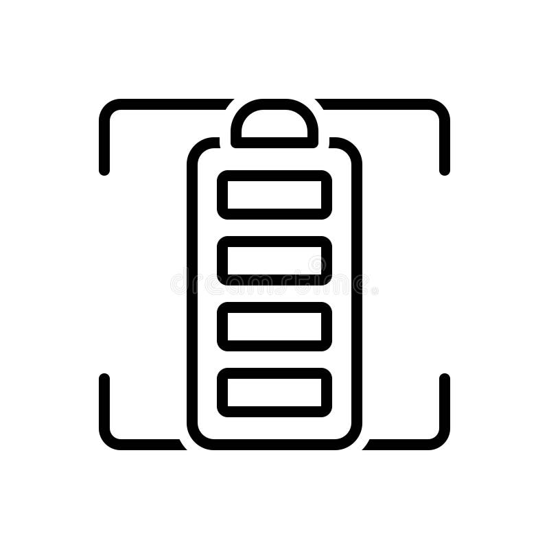 Black Line Icon for Full, Power and Stocked Stock Vector - Illustration ...