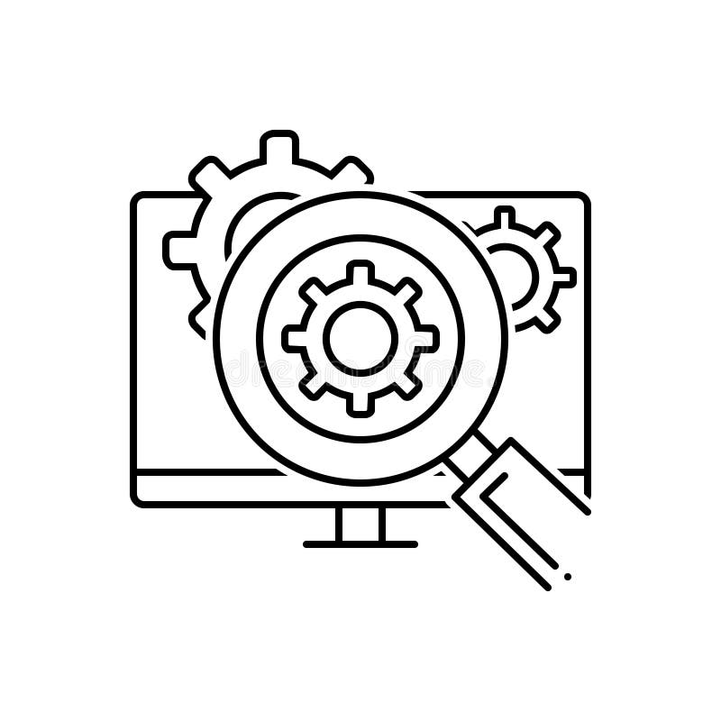 Black Line Icon for Functional Analysis, Methodology and Process Stock ...