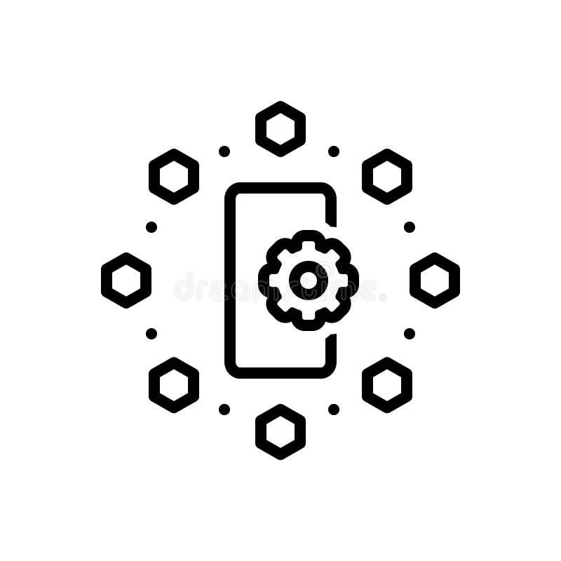 Black Line Icon for Functionality, Process and Service Stock Vector ...