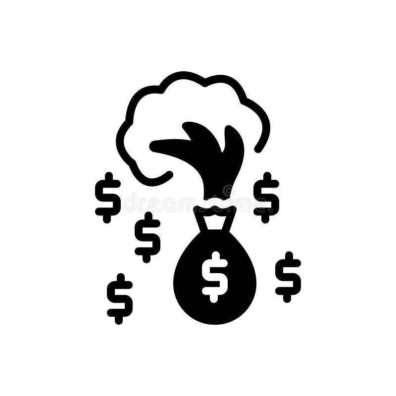 Black Solid Icon for Funded, Hoard and Pile Stock Illustration ...