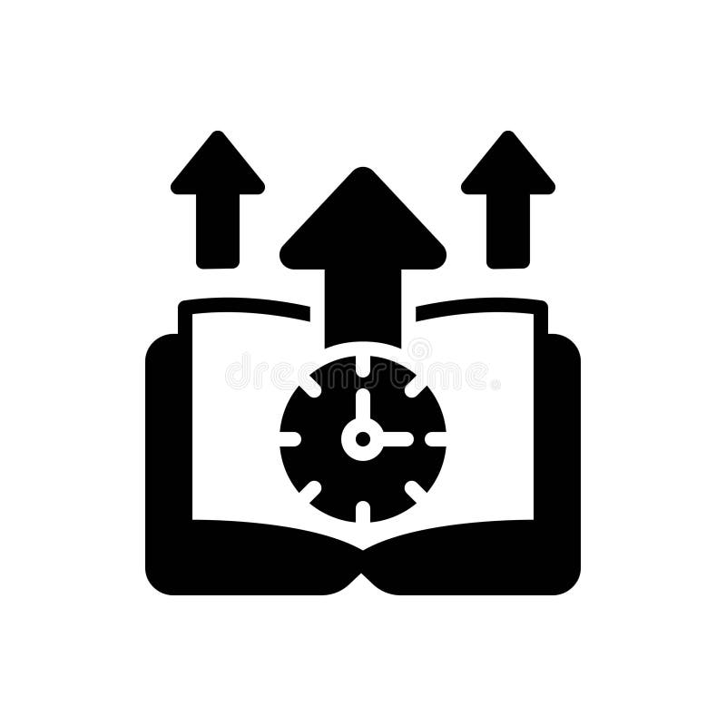 Black Solid Icon for Future, Improve and Change Time Stock Vector ...