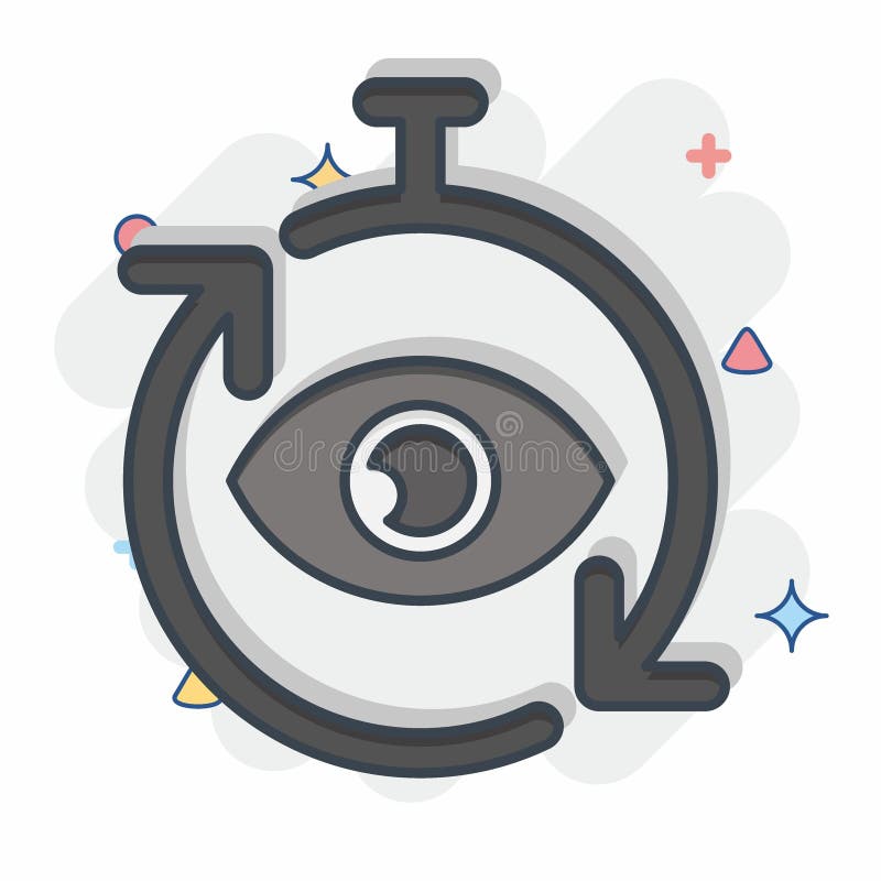 Icon Future Projection. Related To Climate Change Symbol. Comic Style ...