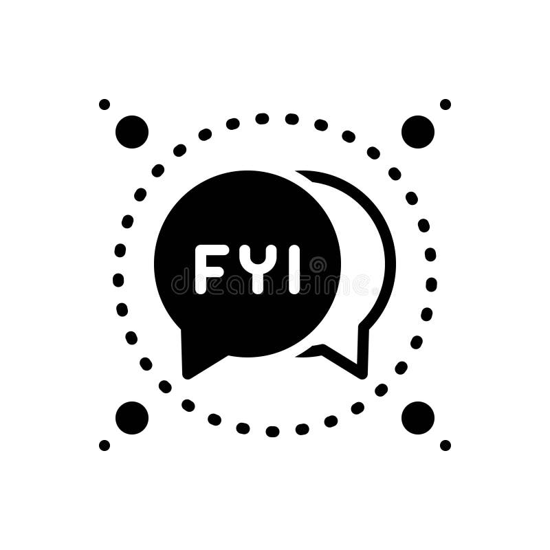 Black Solid Icon for Fyi, Bubble and Abbreviation Stock Vector ...