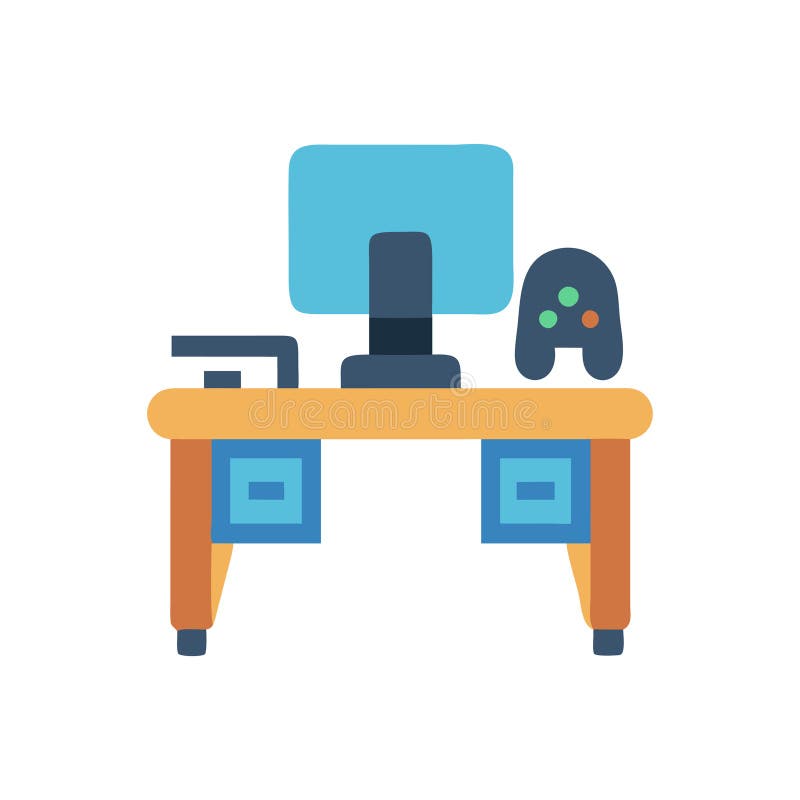 Icon of Gaming Desk for Setup Stock Illustration - Illustration of ...