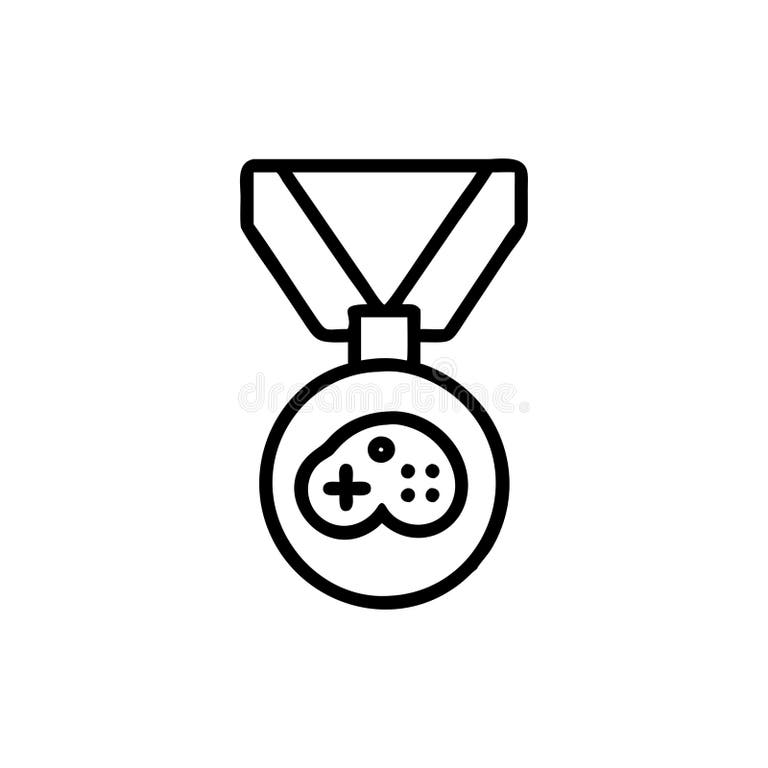 Icon of Gaming Medal for Recognition Stock Vector - Illustration of ...