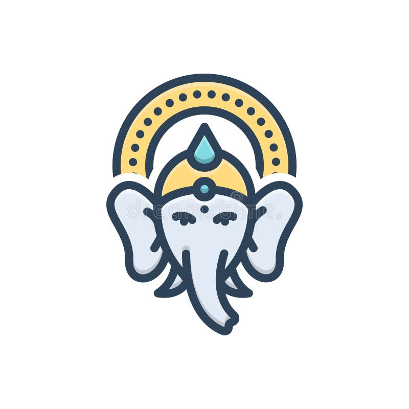 Color Illustration Icon for Ganesh Chaturthi, Ganapathi and Hindu Stock ...
