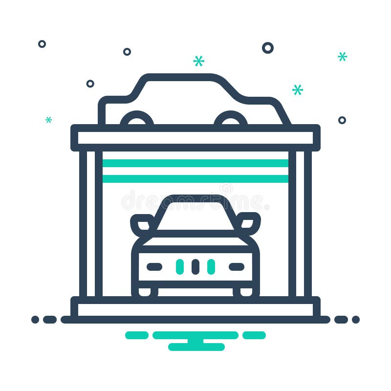 Mix Icon for Garage, Terminus and Parking Stock Vector - Illustration ...