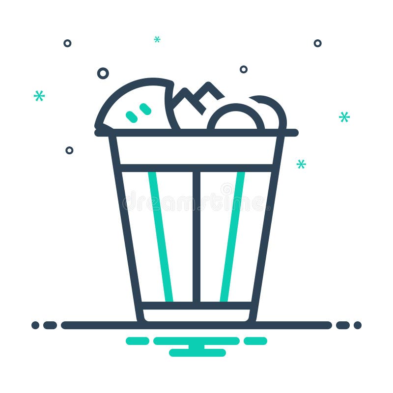 Mix Icon for Garbage, Bin and Dustbin Stock Vector - Illustration of ...