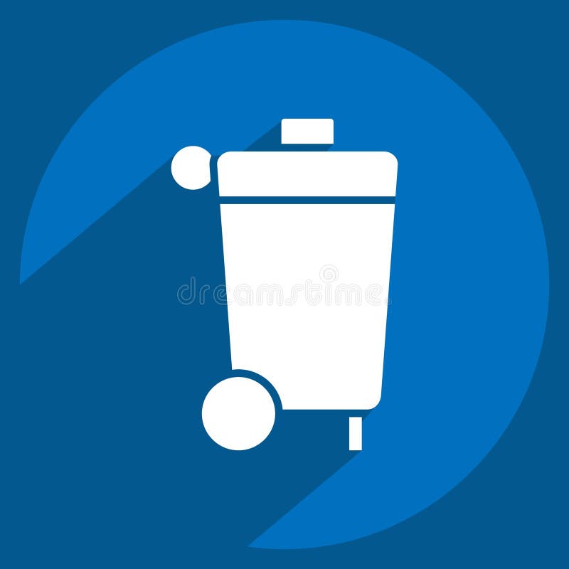 Icon Garbage Bin. Related To Cleaning Symbol. Long Shadow Style. Simple ...