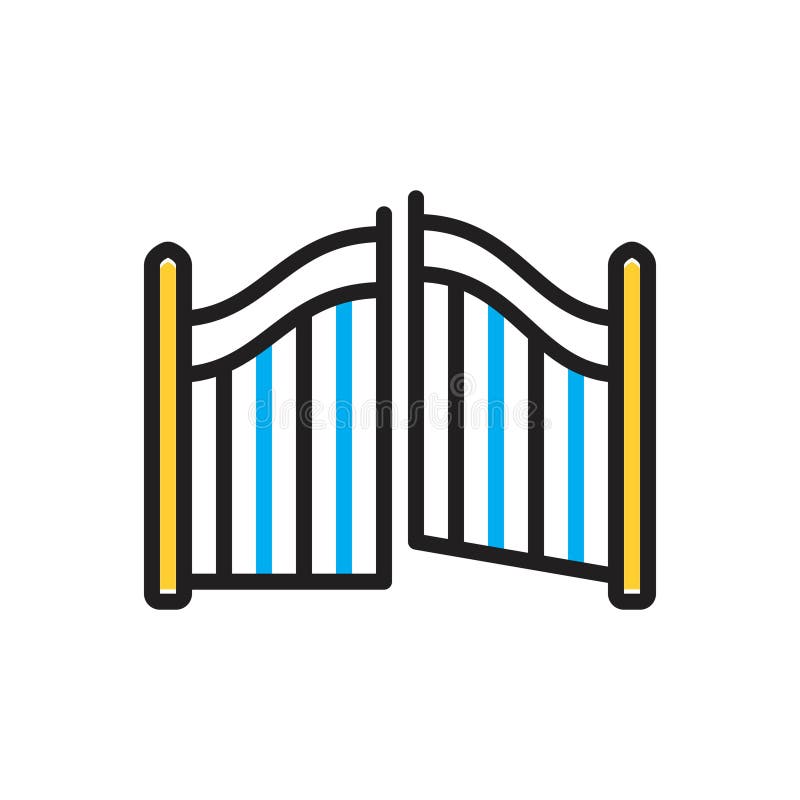 Multi Color Icon for Gate, Doorway and Exit Stock Illustration ...
