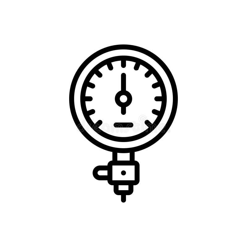 Black Line Icon for Gauge, Pressure and Device Stock Vector ...