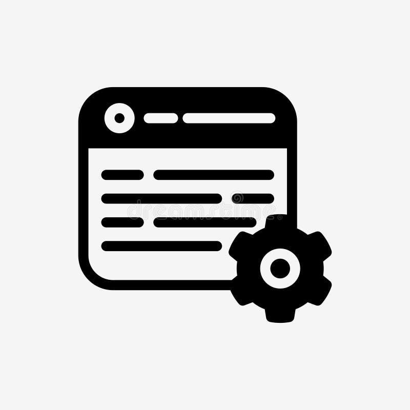 Icon Gear Setting Web Browser. Stock Illustration - Illustration of ...