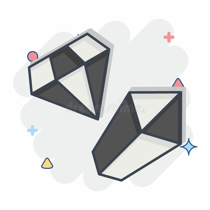 Icon Gemstone. Related To Mining Symbol. Comic Style. Simple Design ...