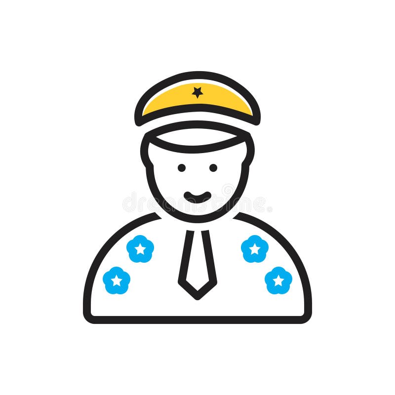 Multi Color Icon for General, Captain and Leader Stock Illustration ...