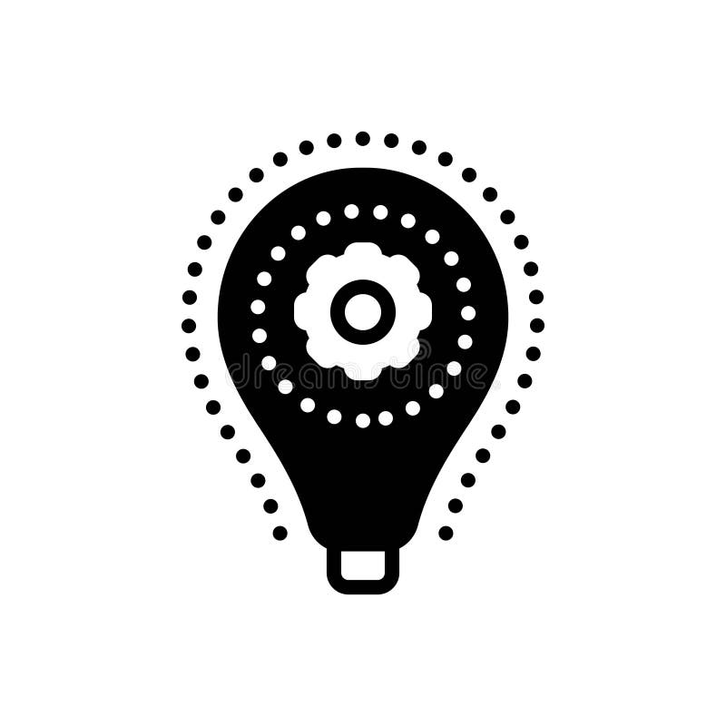 Black Solid Icon for Generating, Generative and Originate Stock Vector ...