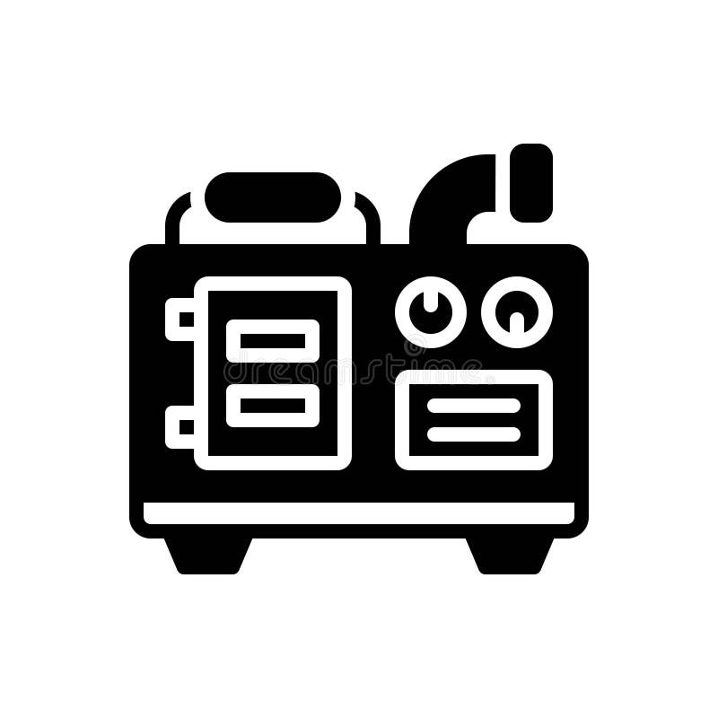 Black Solid Icon for Generators, Electric and Diesel Stock Vector ...