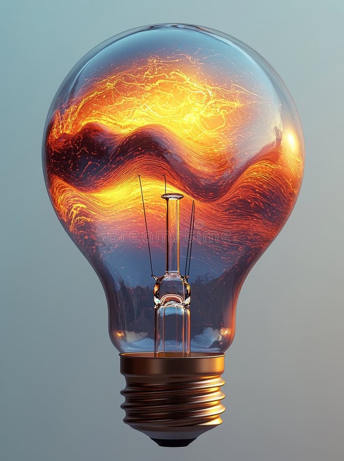 Icon of a Generic Smart Modern Bulb with a Neon Glow and Glowing ...