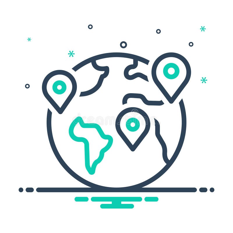 Mix Icon for Geographical, Geological and Location Stock Illustration ...