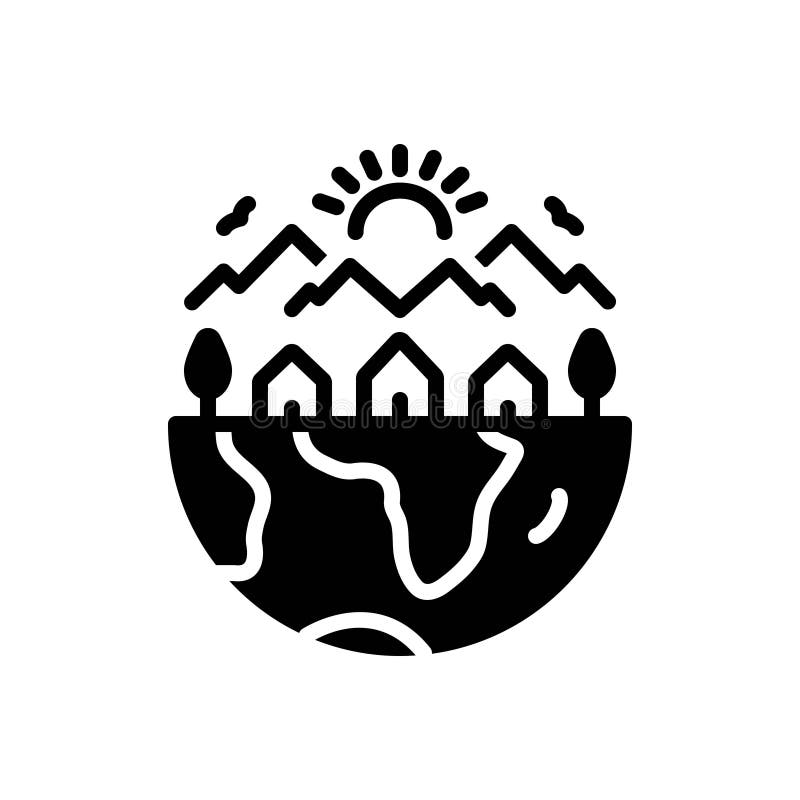 Black Solid Icon for Geological, Earthly and Topographical Stock Vector ...