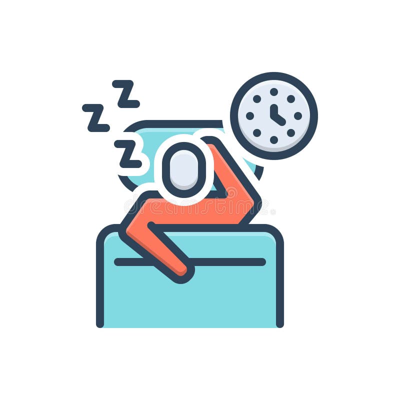Color Illustration Icon for Getting Enough, Enough and Bedtime Stock ...