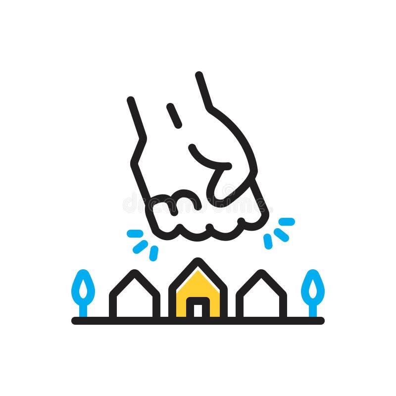 Multi Color Icon for Giant, Huge and Attack Stock Illustration ...