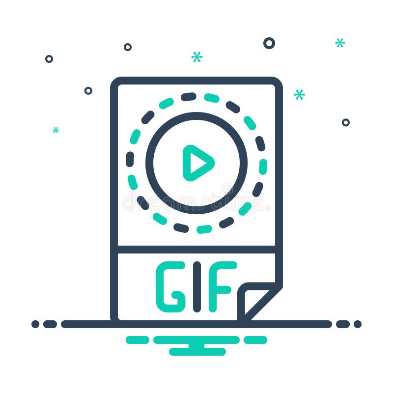 Mix Icon for Gif, File and Play Stock Illustration - Illustration of ...
