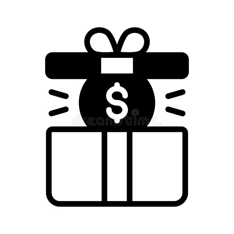 Icon of a Gift Box with a Dollar Symbol Stock Illustration ...