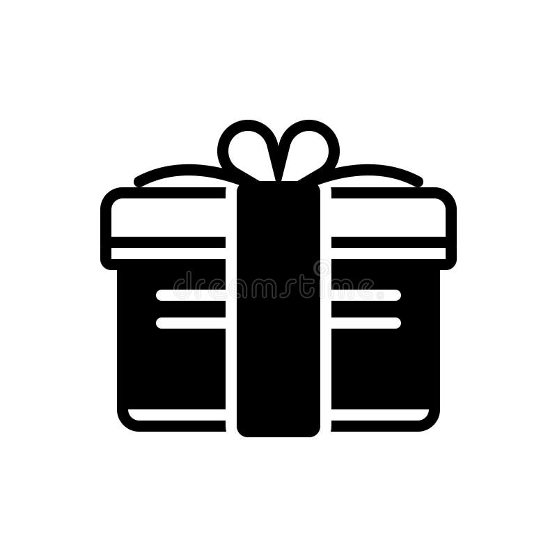 Black Solid Icon for Gift, Present and Keepsake Stock Vector ...