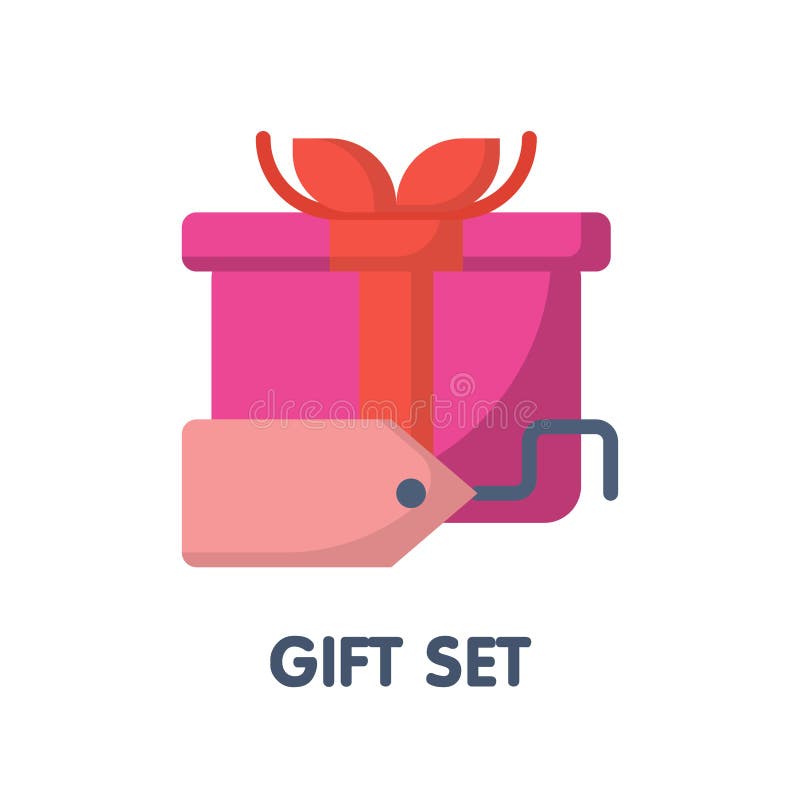 Icon Gift Set Online Flat Style Icon Design Illustration on White ...