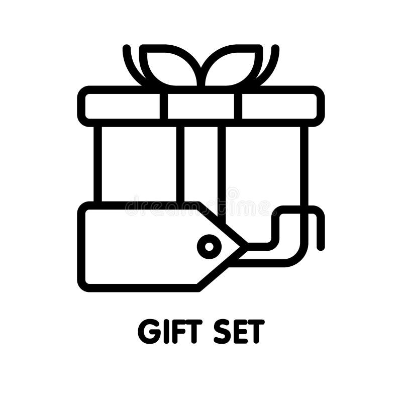 Icon Gift Set Outline Style Icon Design Illustration on White ...
