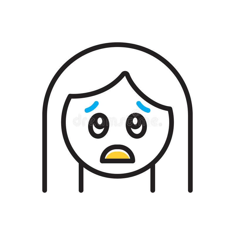 Multi Color Icon for Fear, Phobia and Scared Stock Illustration ...