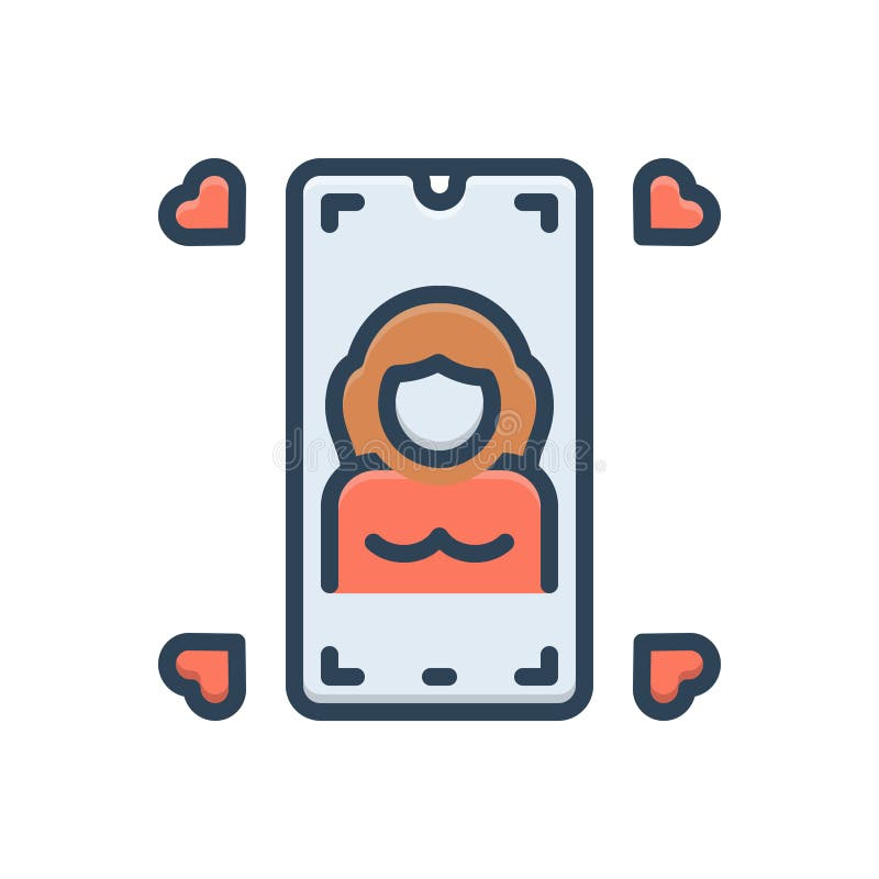 Color Illustration Icon for Girlfriend, Call and Video Stock ...