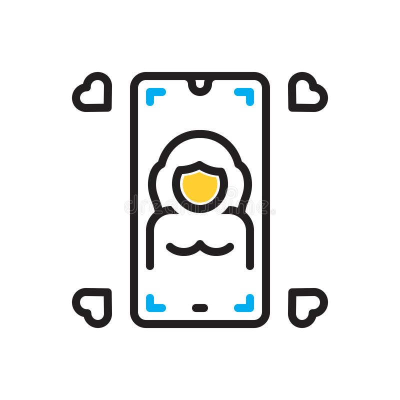 Multi Color Icon for Girlfriend, Phone Call and Video Call Stock ...
