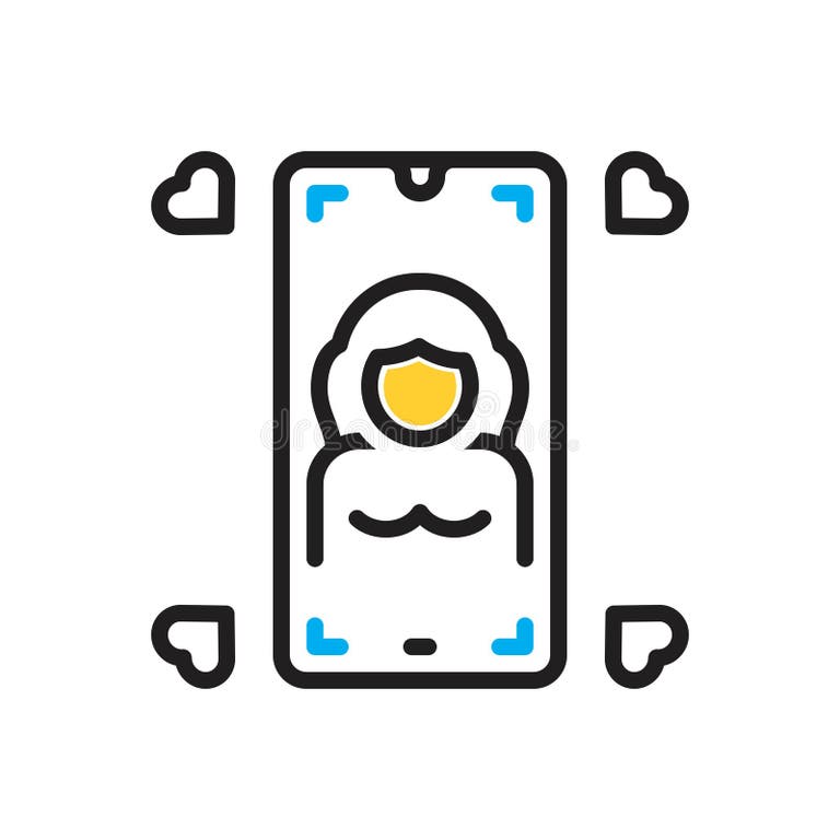 Multi Color Icon for Girlfriend, Phone Call and Video Call Stock ...