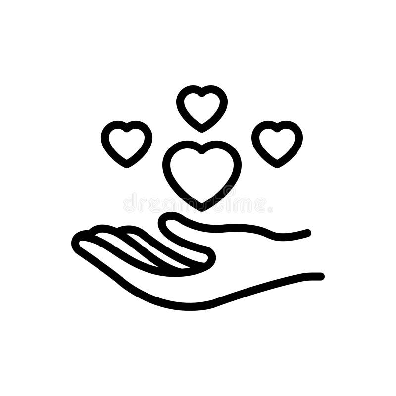 Black Line Icon for Awarded, Bestow and Confer Stock Vector ...