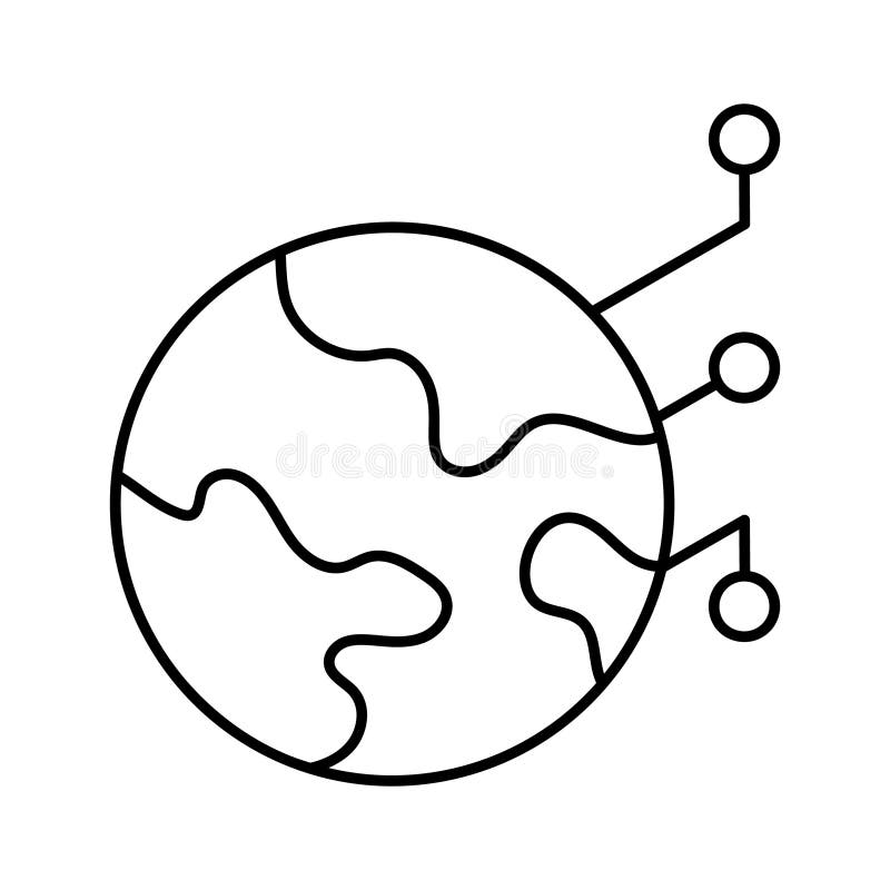Icon of Global Network, Digital Earth Vector Design Stock Vector ...