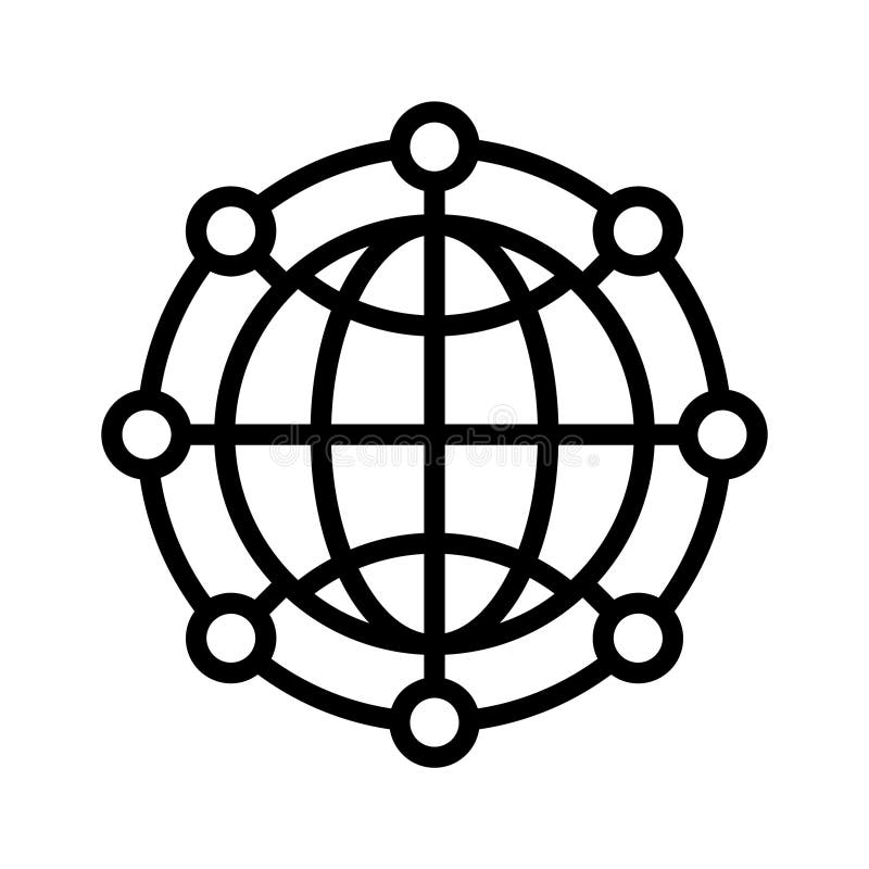 An Icon of Global Network in Modern Style, Ready To Use Vector Stock ...