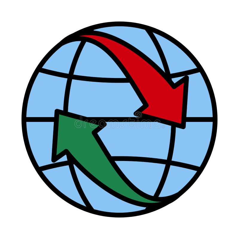 Icon of Globe with Arrows stock vector. Illustration of idea - 248430198