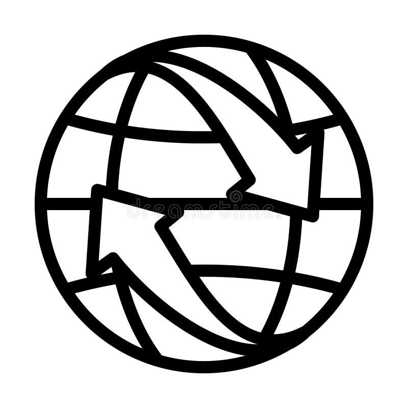 Icon of Globe with Arrows stock vector. Illustration of agreement ...