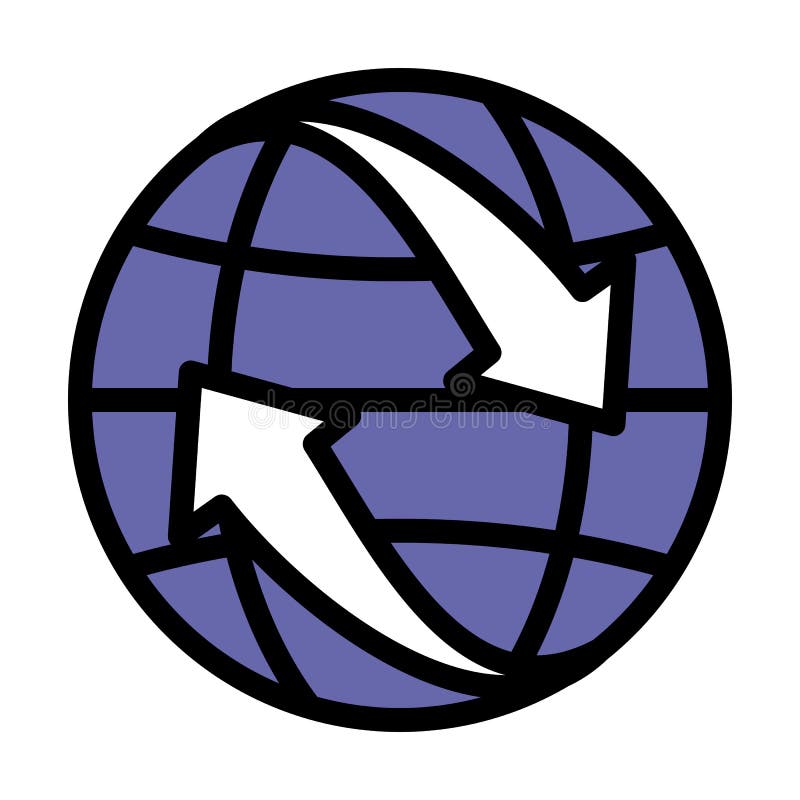 Icon of Globe with Arrows stock vector. Illustration of organization ...