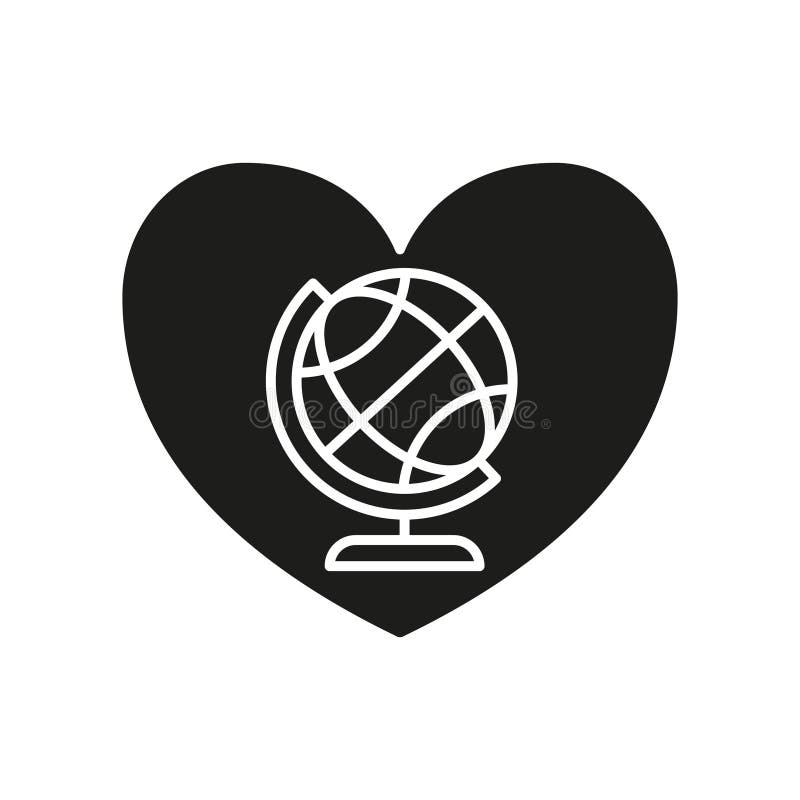 Bold Black Icon for Global Charity and Compassion Stock Vector ...