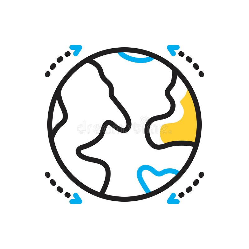 Multi Color Icon for Globe, Spherical and Network Stock Illustration ...